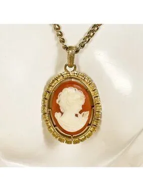 cameo | Jewelry | Cameo Pendant Vintage Victorian Revival Gold Tone ...